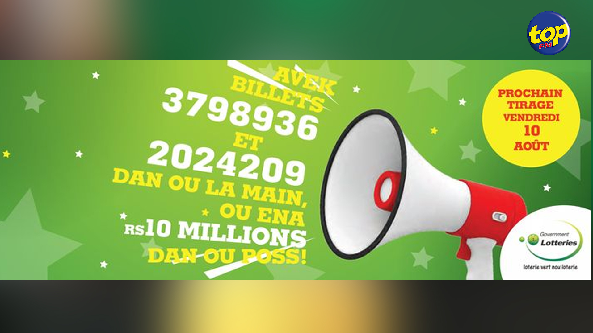 Premier tirage de la nouvelle version de la Loterie Verte ce soir | TOP ...